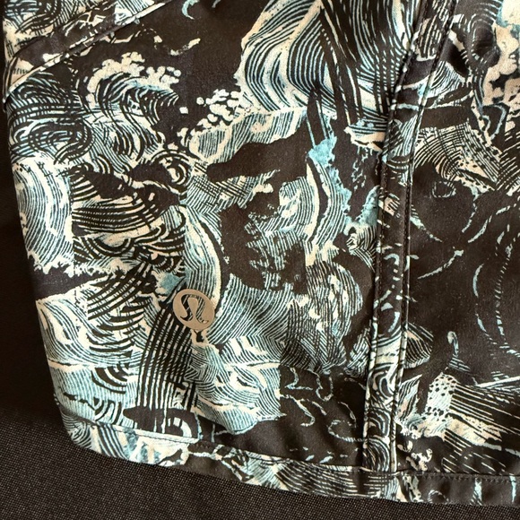 lululemon athletica | Shorts | Lululemon Black And Blue Wave Pattern ...